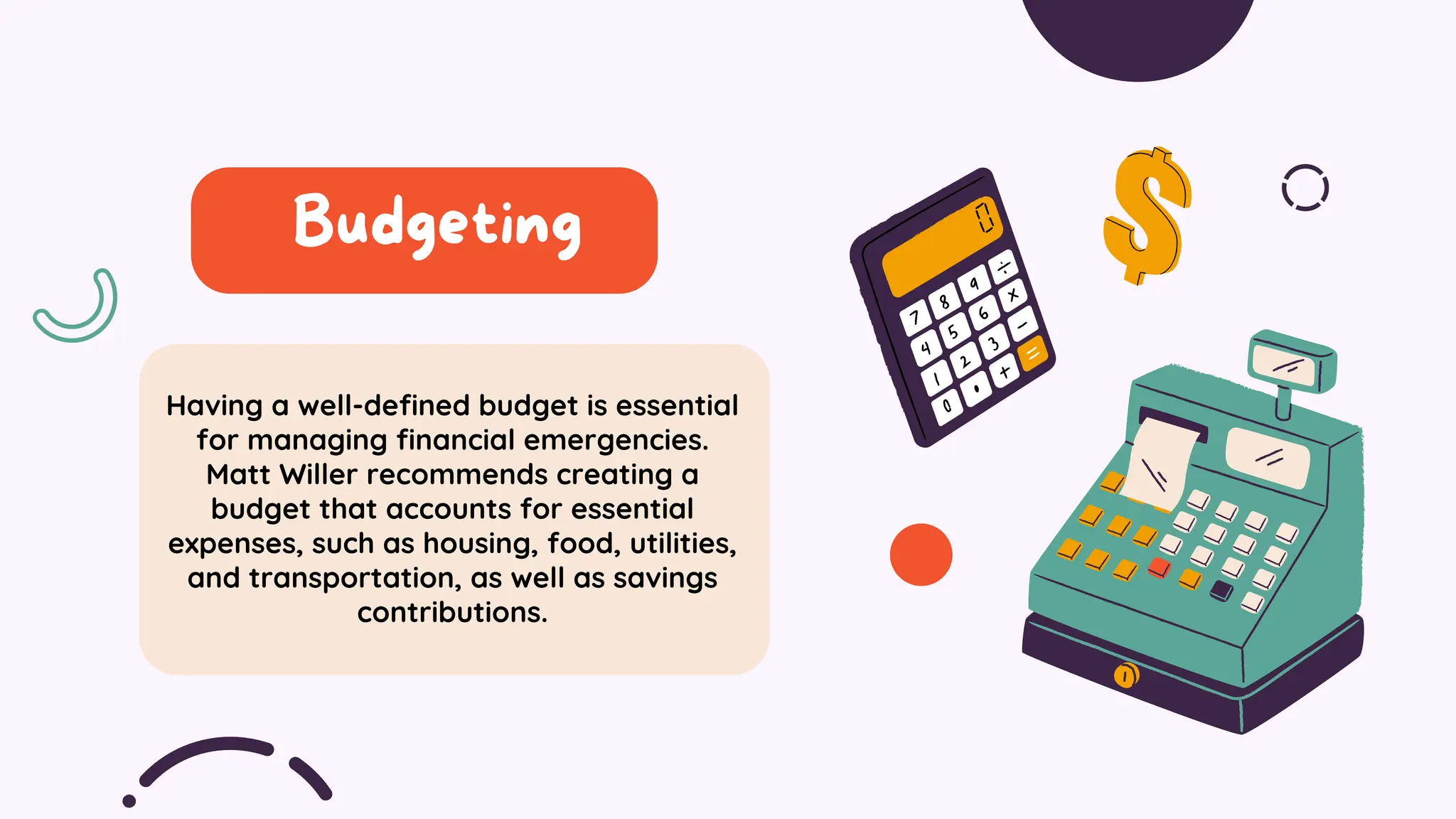 Matt Willer's Guide to Managing Unexpected Expenses | PPT