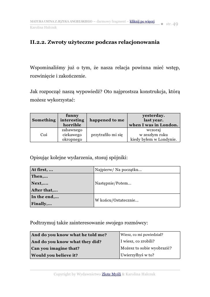 Matura ustna z języka angielskiego | PDF