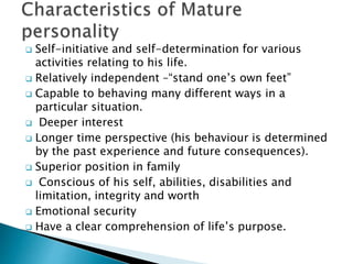 Mature personality | PPT