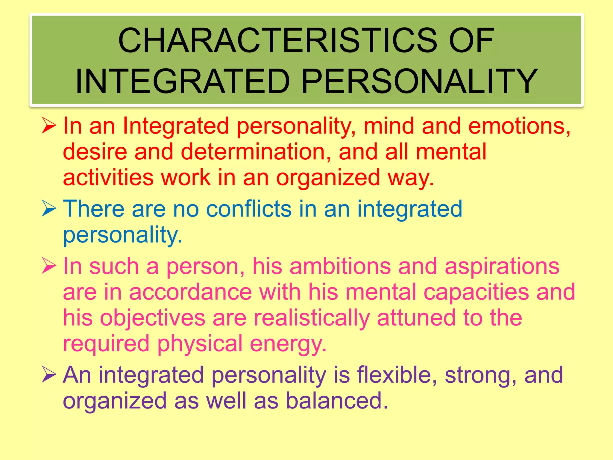 Mature personality and Integrated Personality | PPTX