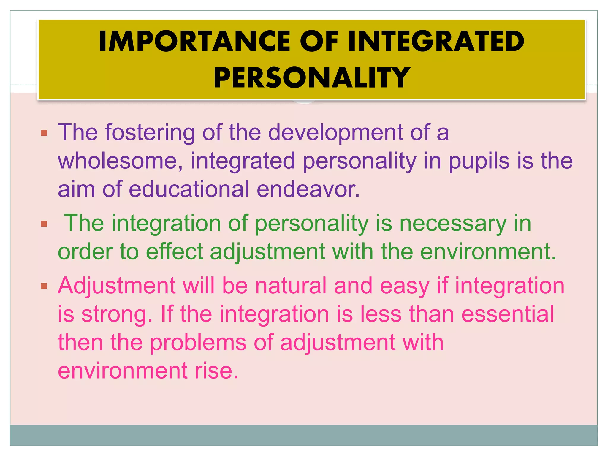Mature personality and Integrated Personality | PPTX
