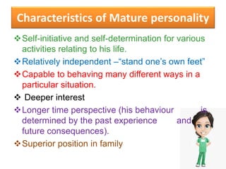 Mature personality and Integrated Personality | PPTX