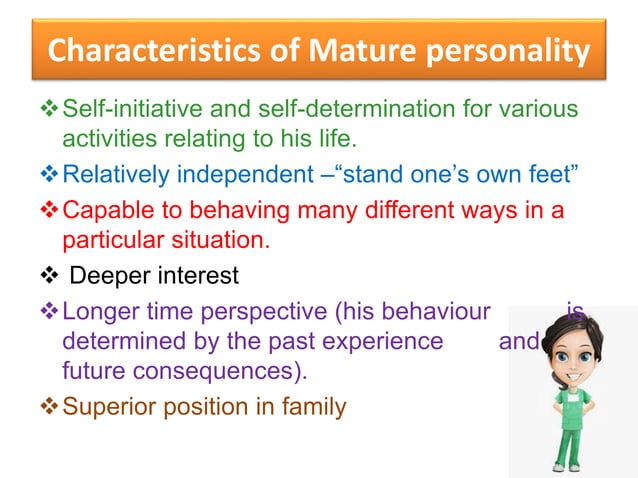 Mature personality and Integrated Personality | PPTX | Family and ...