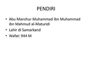 Maturidiyyah | PPTX