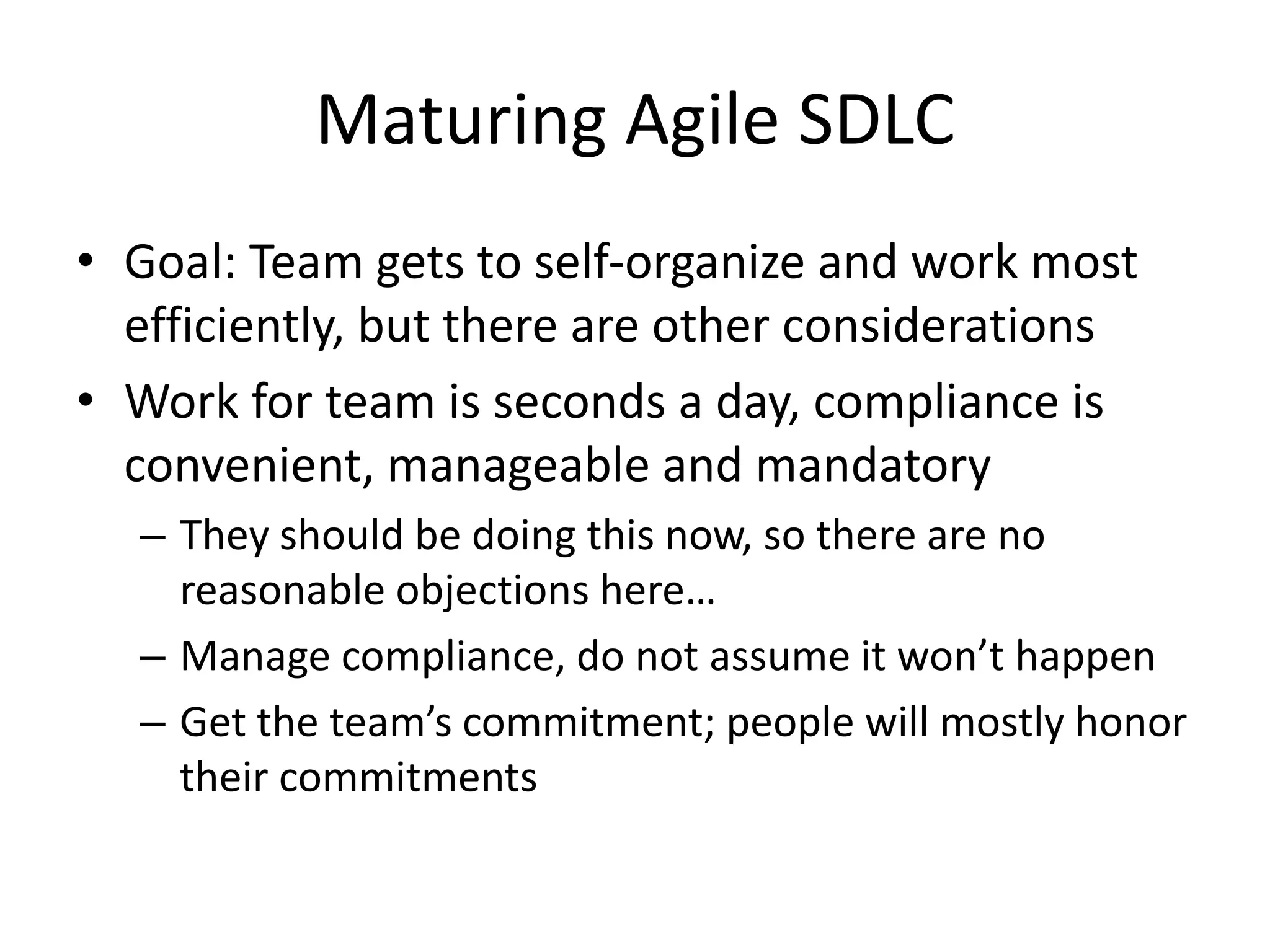 Maturing Agile SDLC & workflow improvements | PPTX