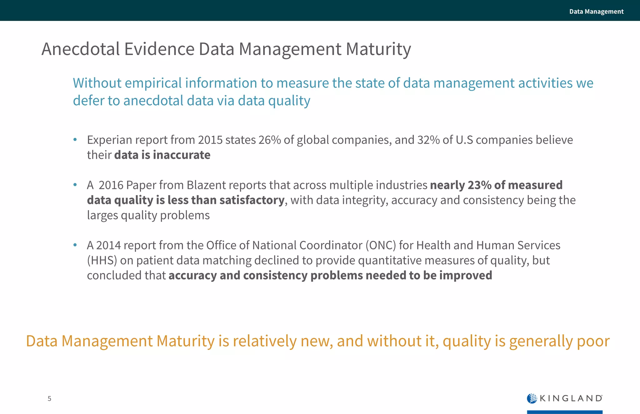 Maturity in Data Management - Why do I need it? | PDF