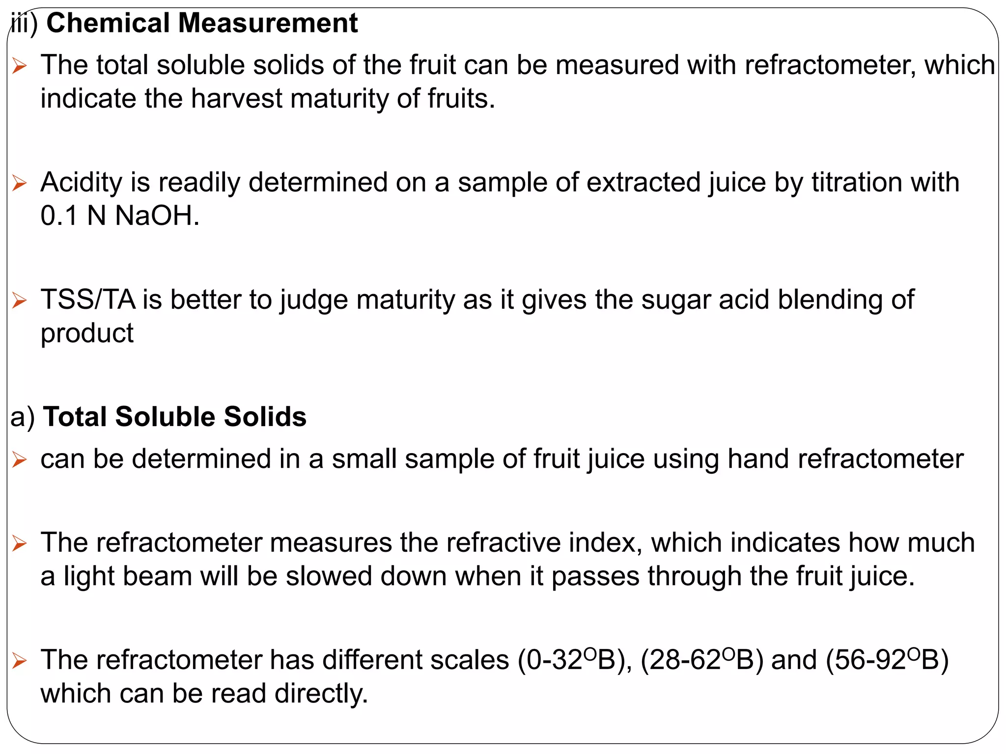 Maturity indices of fruits and vegetables | PPTX