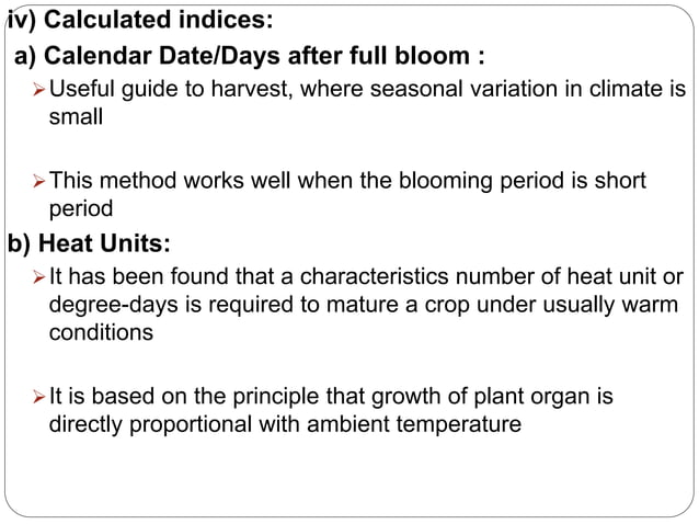 Maturity indices of fruits and vegetables | PPTX | Agriculture | Industries