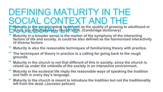 Maturity in the orthodox ecclesial life | PPT