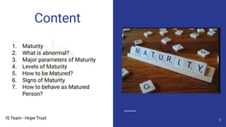 Human Life: Maturity | PDF