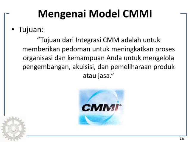 MATURITY LEVEL - CMMI CREATED BY RAMBOE.ppt