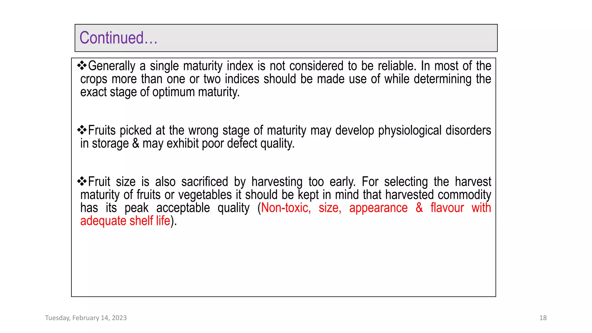 Maturity & Maturity Indices of Fruits & Vegetables ppt 2023.pptx