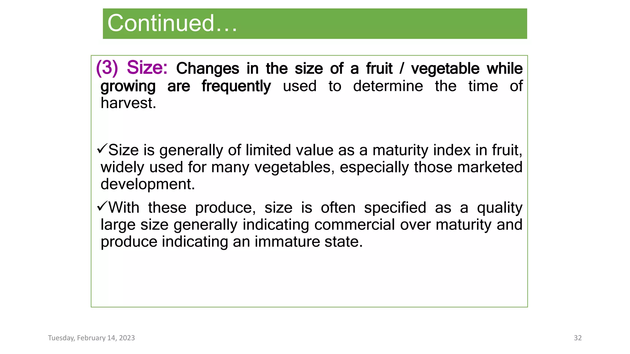 Maturity & Maturity Indices of Fruits & Vegetables ppt 2023.pptx