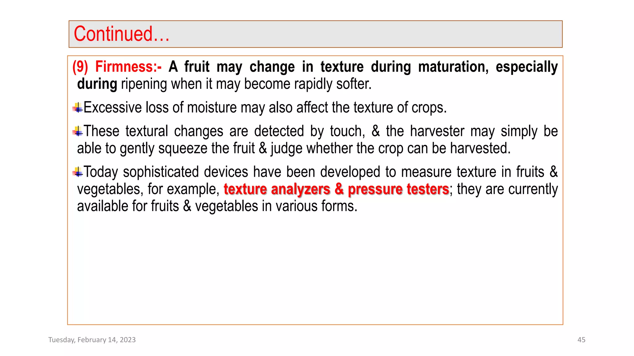 Maturity & Maturity Indices of Fruits & Vegetables ppt 2023.pptx