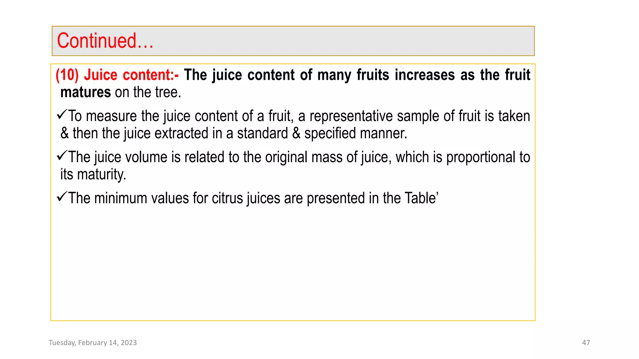 Maturity & Maturity Indices of Fruits & Vegetables ppt 2023.pptx