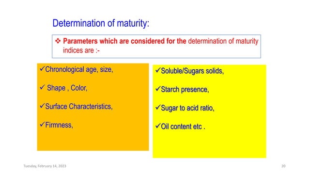 Maturity & Maturity Indices of Fruits & Vegetables ppt 2023.pptx