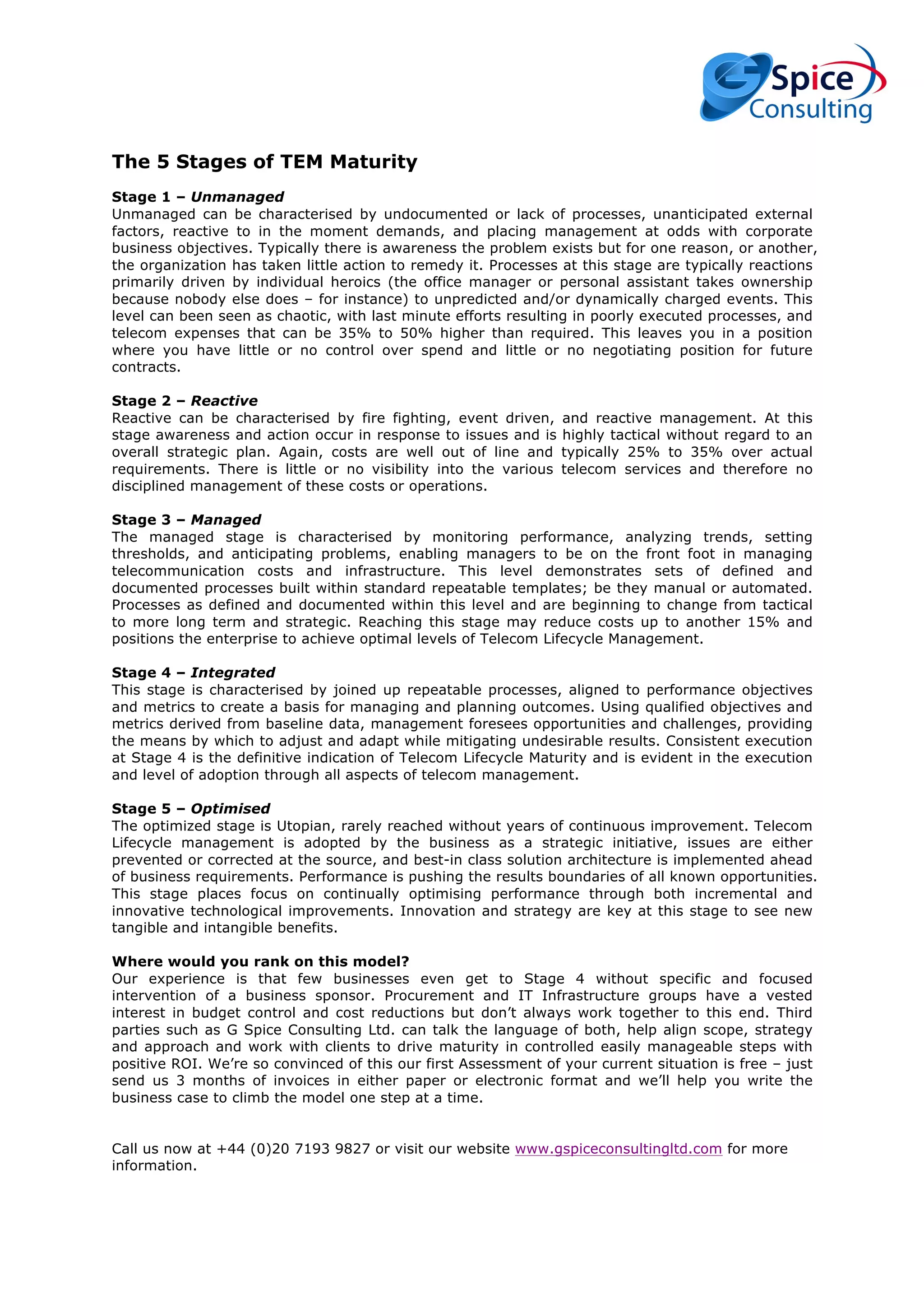 Maturity model tem gscl v1 | PDF