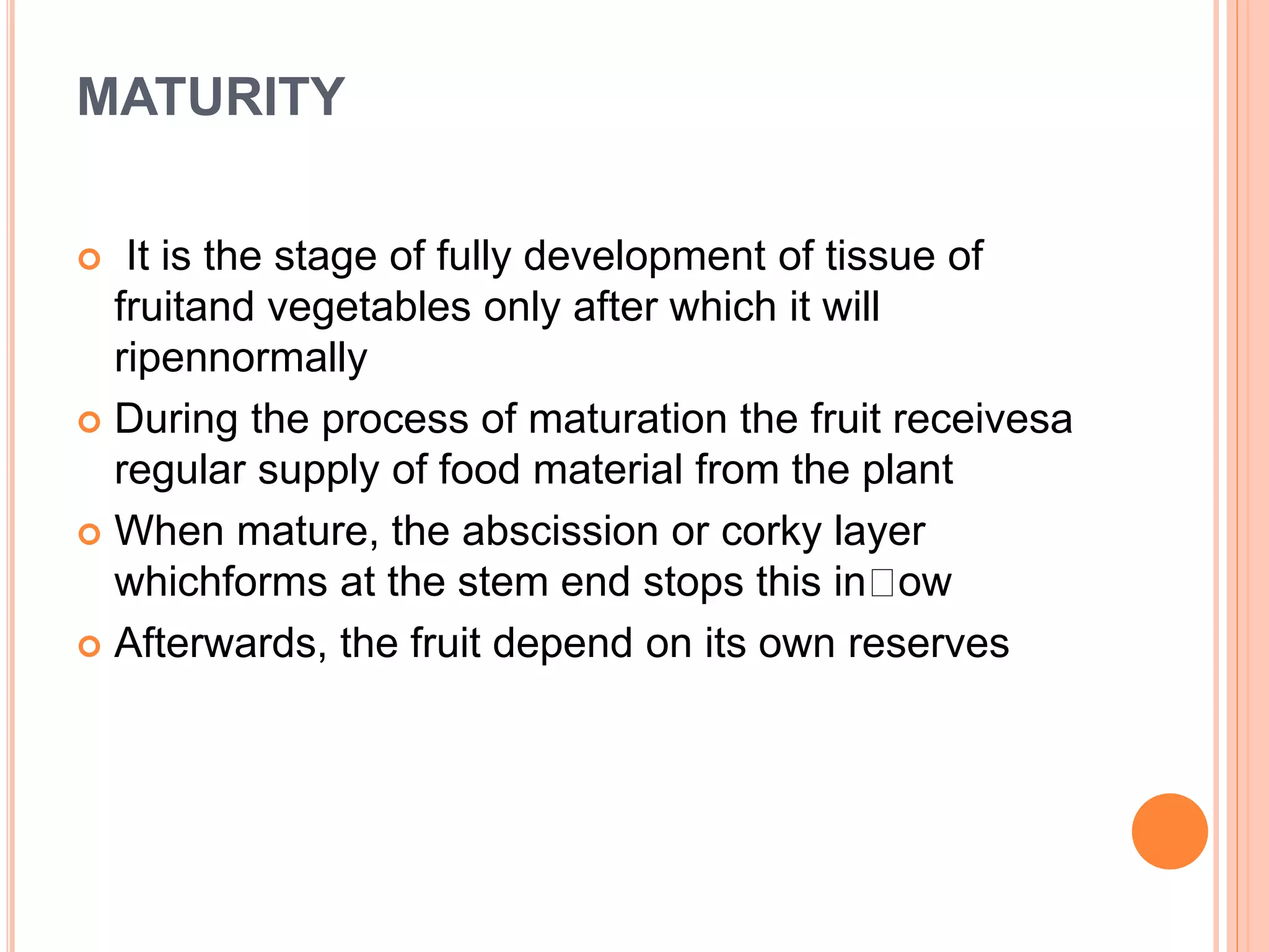 Maturity standards of fruits A Lecture By Mr Allah Dad Khan Former DG ...