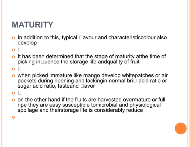Maturity standards of fruits A Lecture By Mr Allah Dad Khan Former DG ...