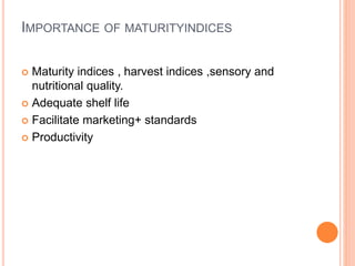Maturity standards of fruits A Lecture By Mr Allah Dad Khan Former DG ...