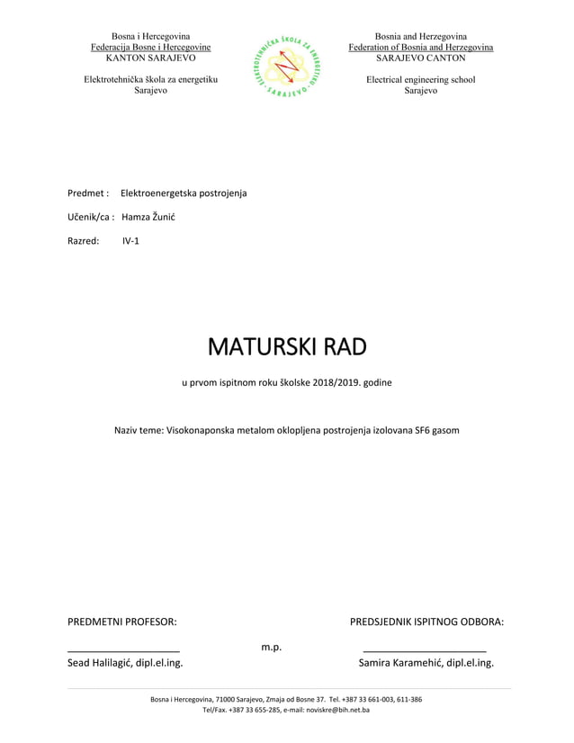 Metalom oklopljena postrojenja izolovana SF6 gasom (GIS - SF6 MOP) | PDF