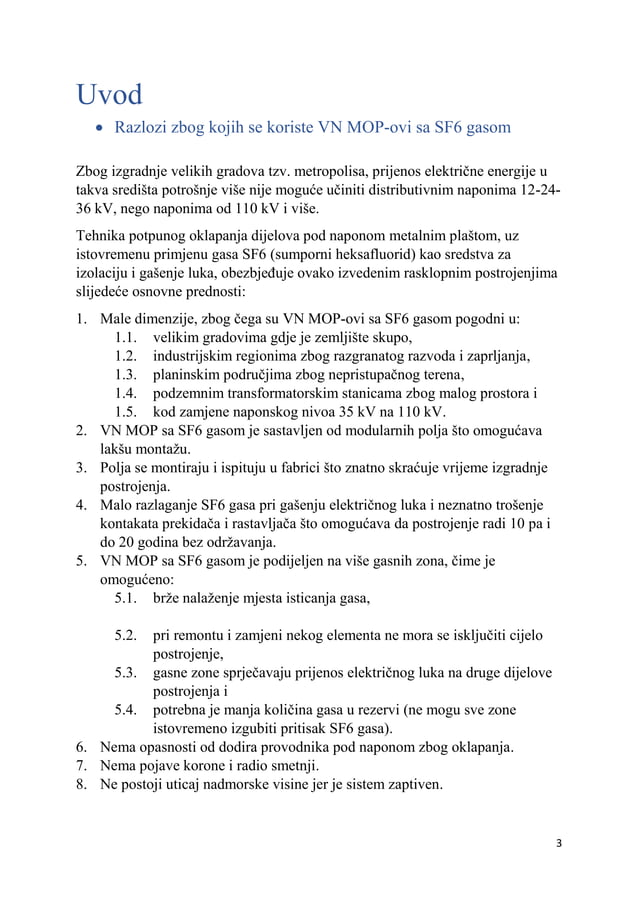 Metalom oklopljena postrojenja izolovana SF6 gasom (GIS - SF6 MOP) | PDF
