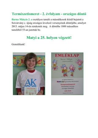 Matyika a szivárványos versenyen | PDF