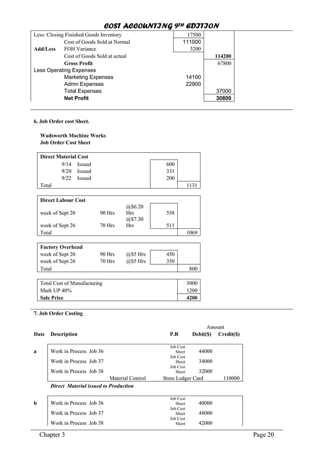 Solution Manual Cost Accounting Planning and Control by Matz.Hammer and Usry 9th Edition. | PDF