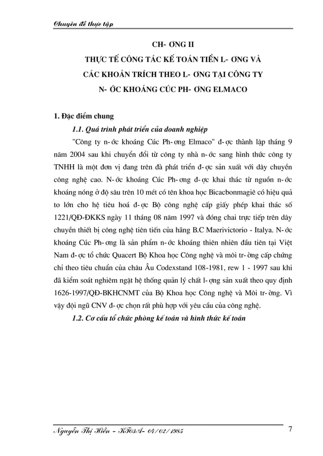 Tai Lieu "Mau bao cao thuc tap ke toan" full | PDF | Free Download