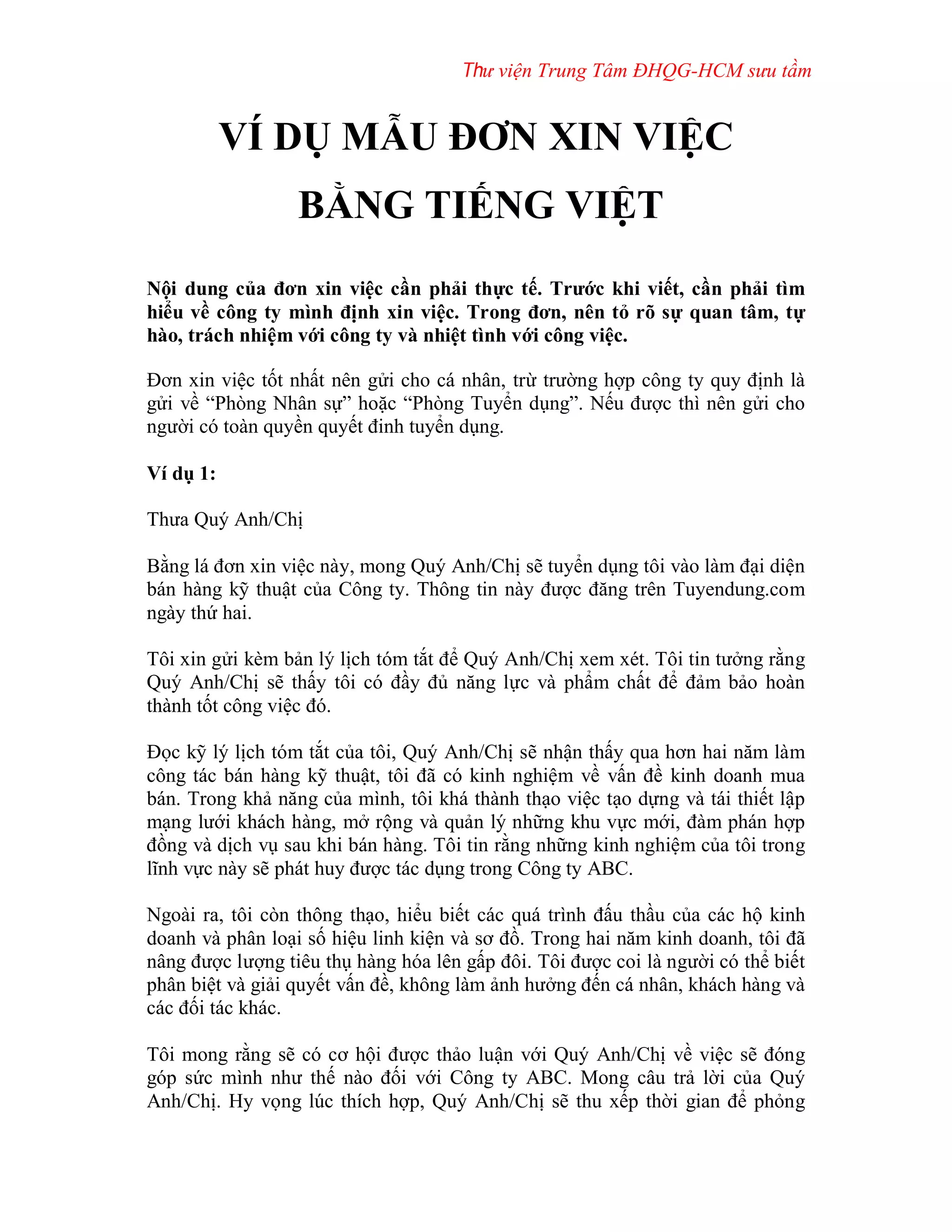 Mau don-xin-viec-bang-tieng-viet | PDF