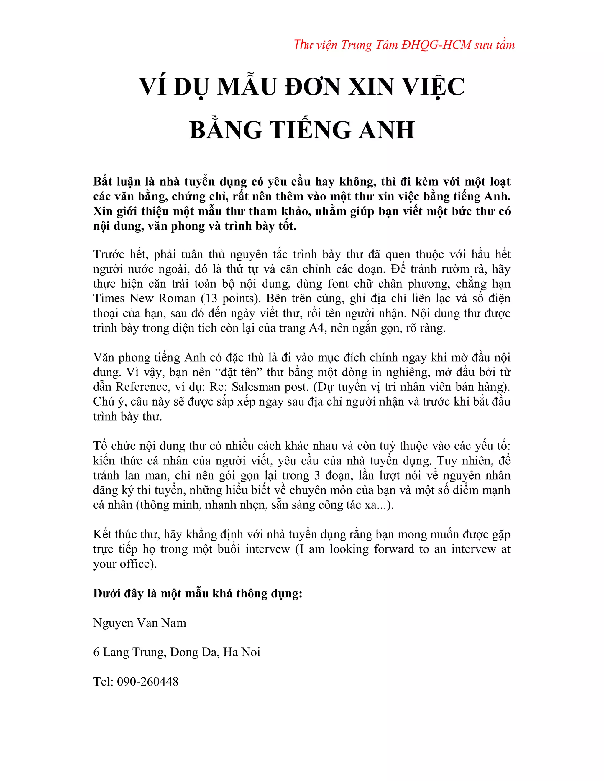 Mau don-xin-viec-bang-tieng-viet | PDF