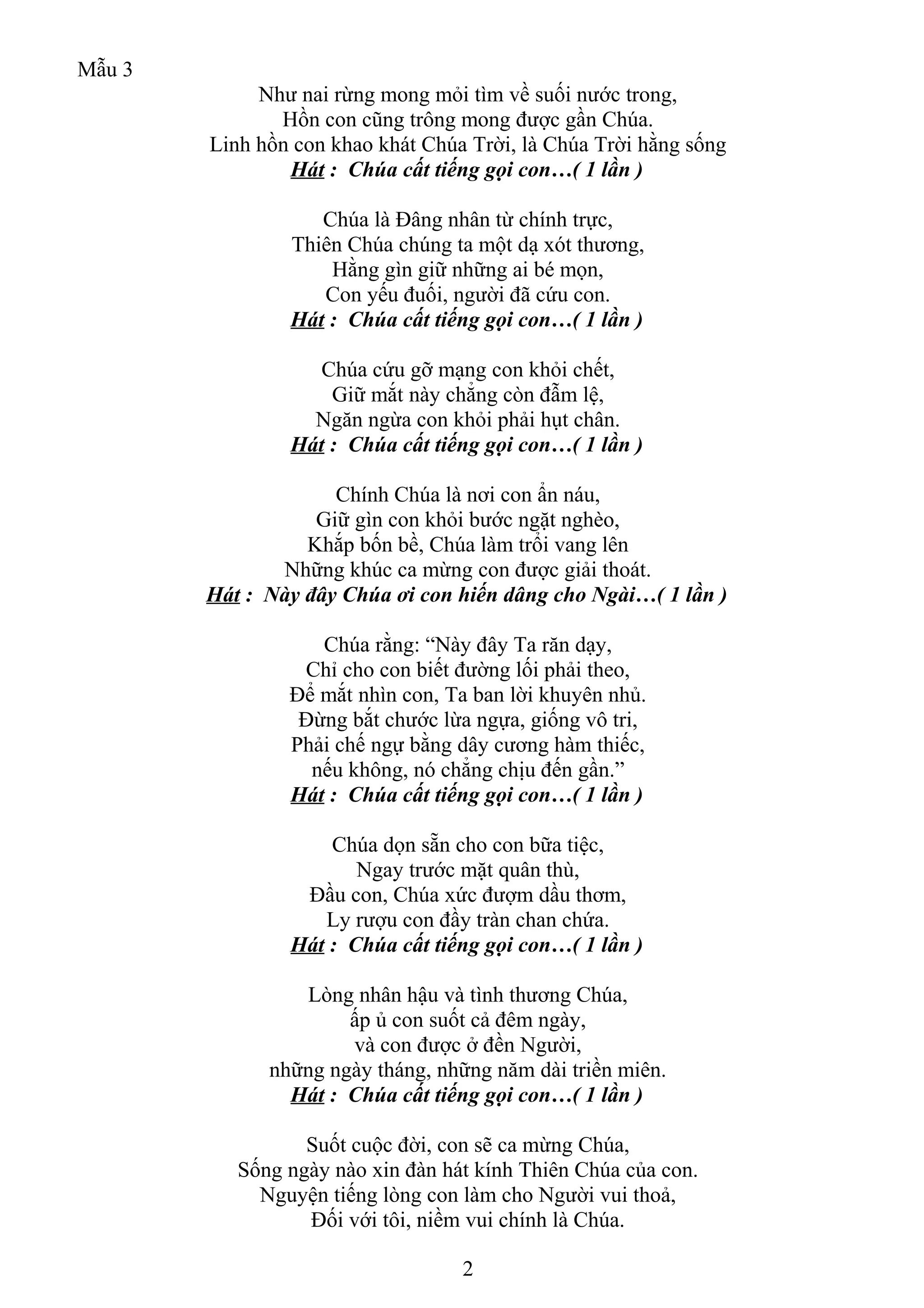 Mẫu cầu nguyện Taize 3: Tận hiến cho Ngài | DOC