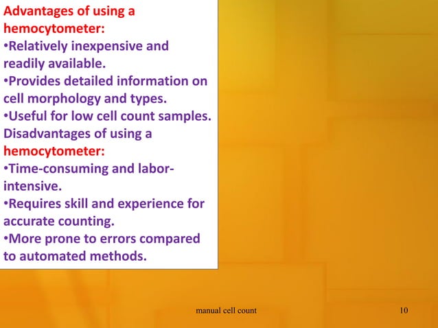 manual cell count.pdf | Blood Disorders | Diseases and Conditions