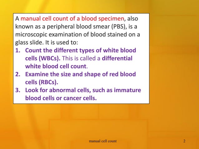 manual cell count.pdf | Blood Disorders | Diseases and Conditions