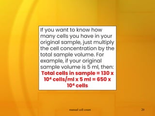 manual cell count.pdf | Blood Disorders | Diseases and Conditions