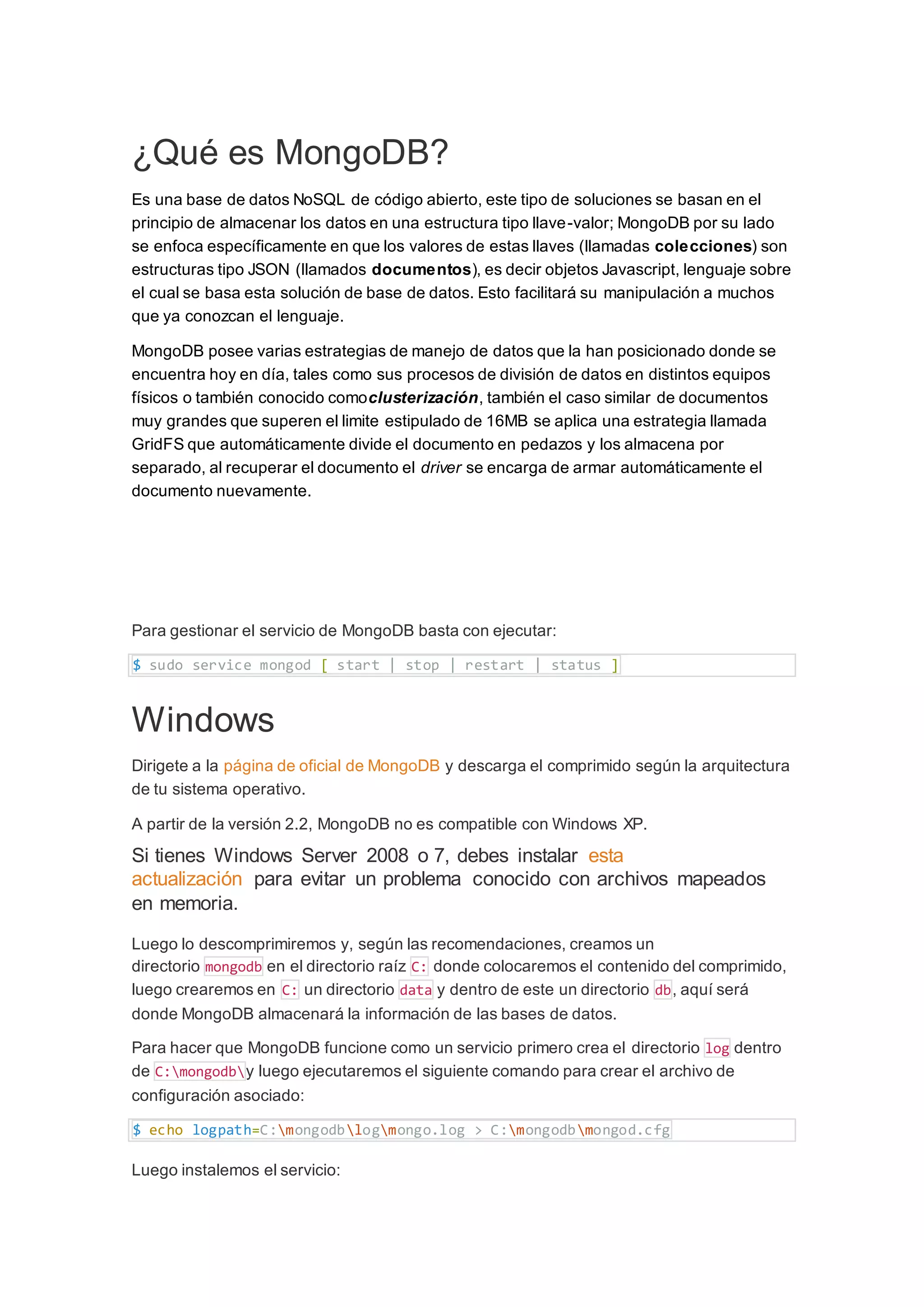 Maual De Instalacion Mongodb Pdf