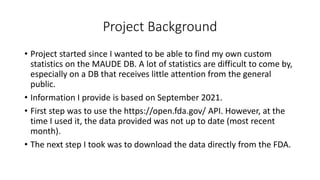 FDA MAUDE DB Text Search Insights | PPTX