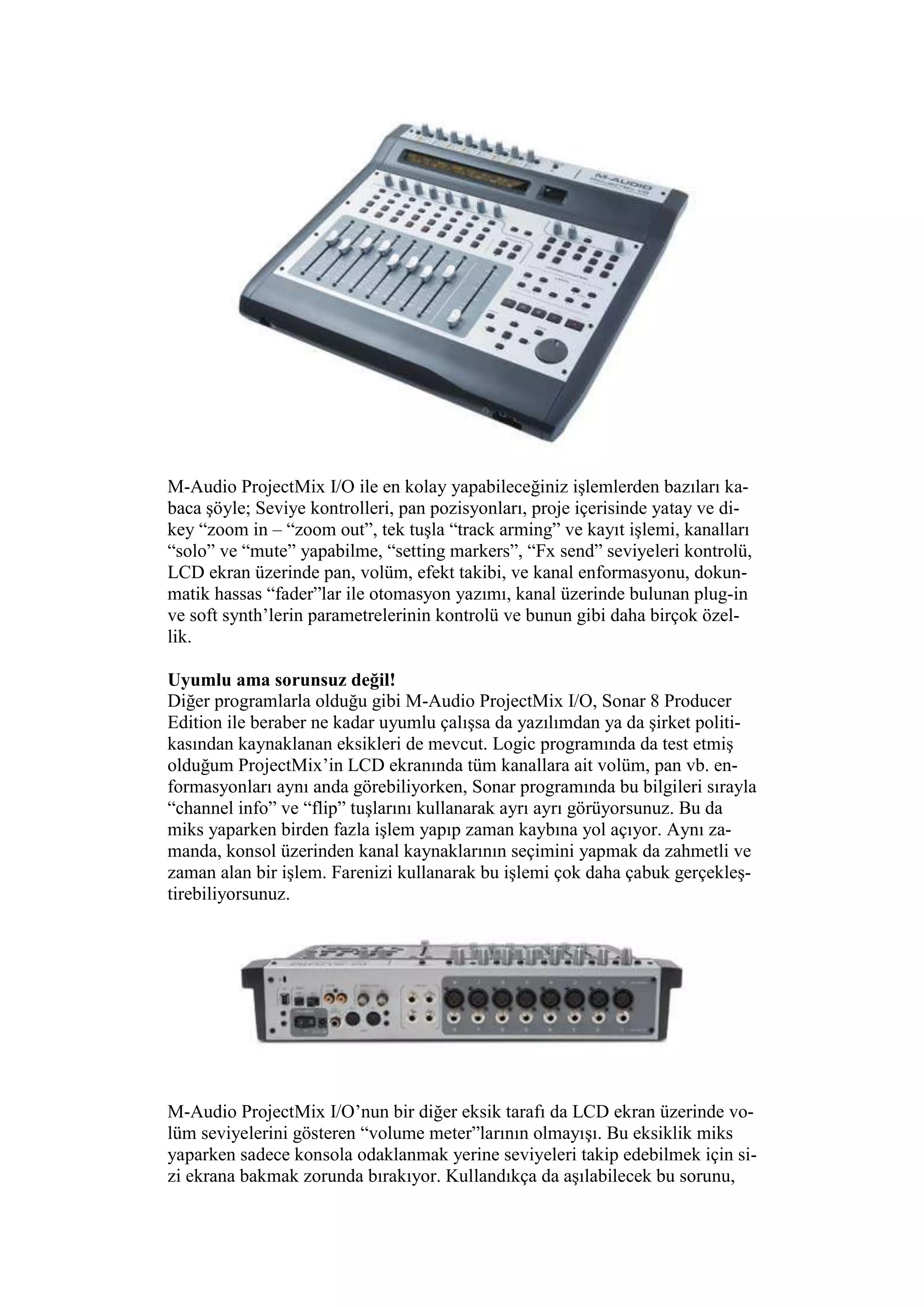 M-Audio Project Mix IO ve Sonar | PDF
