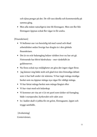 Maud Olofsson Stämmotal 2009 | PDF