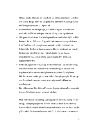 Maud Olofsson Stämmotal 2009 | PDF