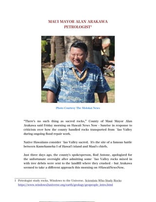Mayor Alan Arakawa - Maui Hawaii - Sacred Rocks | PDF | Hinduism ...
