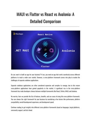 MAUI vs Flutter vs React vs Avalonia_ A Detailed Comparison.pdf