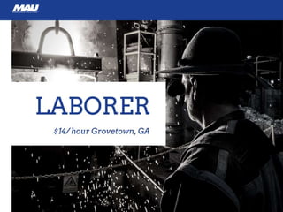 MAU Jobs Hiring that do not Require a High School Diploma | PPT