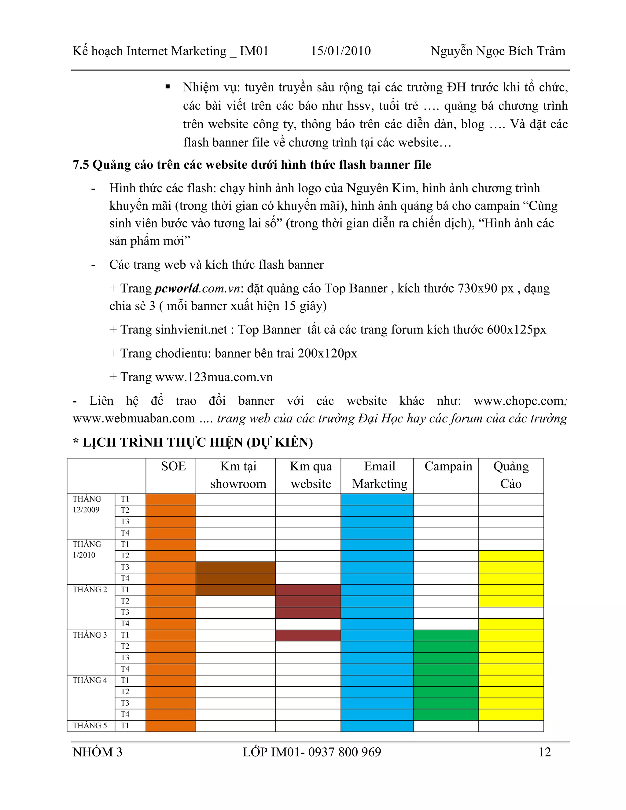 Mau ke hoach internet marketing | PDF