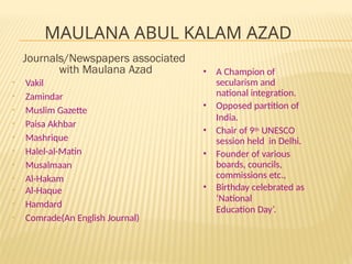 Maulana Azad the Education minister.pptx