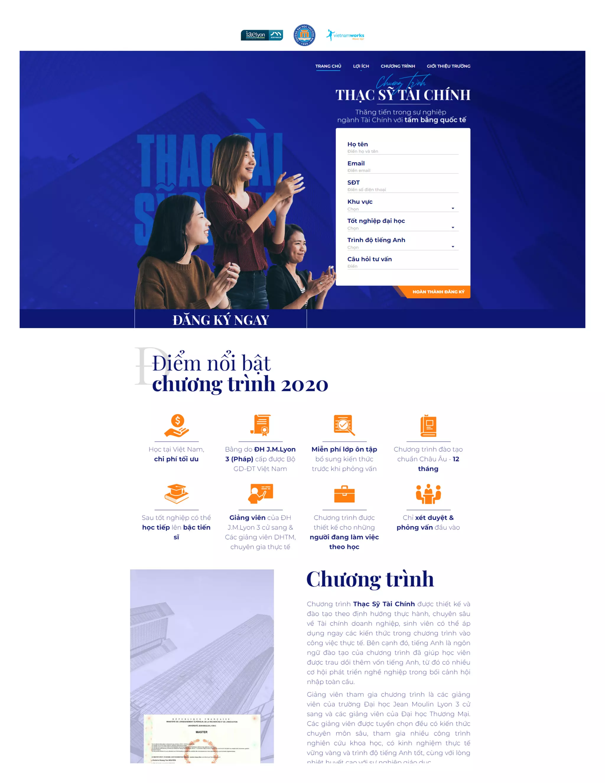 Mau landingpage giao duc tuyen sinh dai hoc thuong mai | PDF