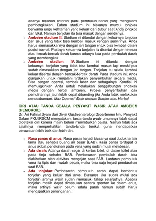 Mau operasi wasir dengan stapler atau herbal | PDF