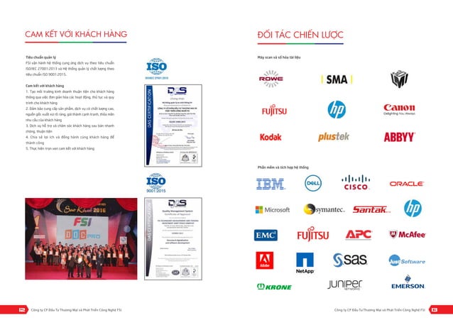 Mẫu thiết kế profile Công ty Phân phối FSI | PDF