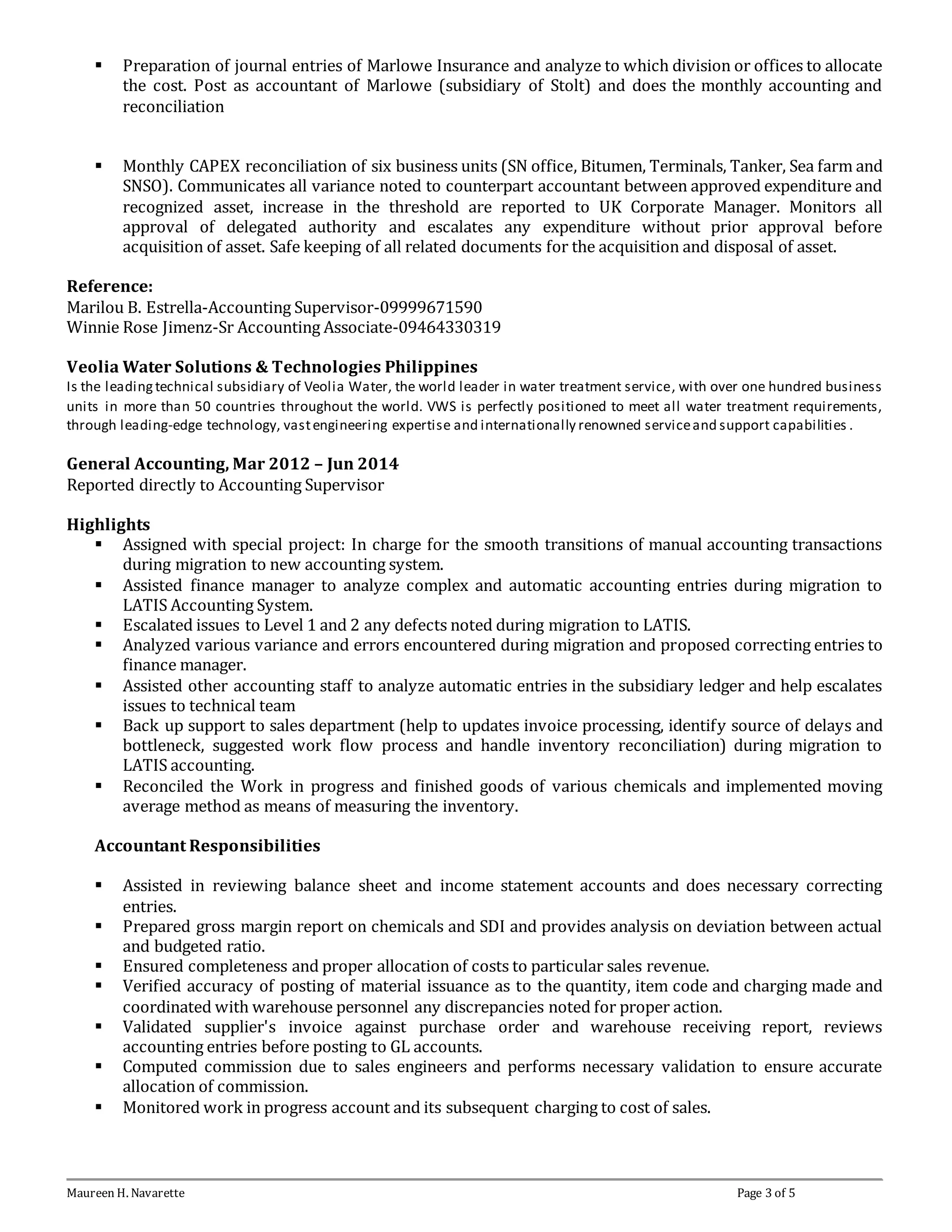 Maureen h navarette - cv updated | DOCX