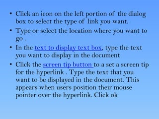 creating a hyperlink | PPTX